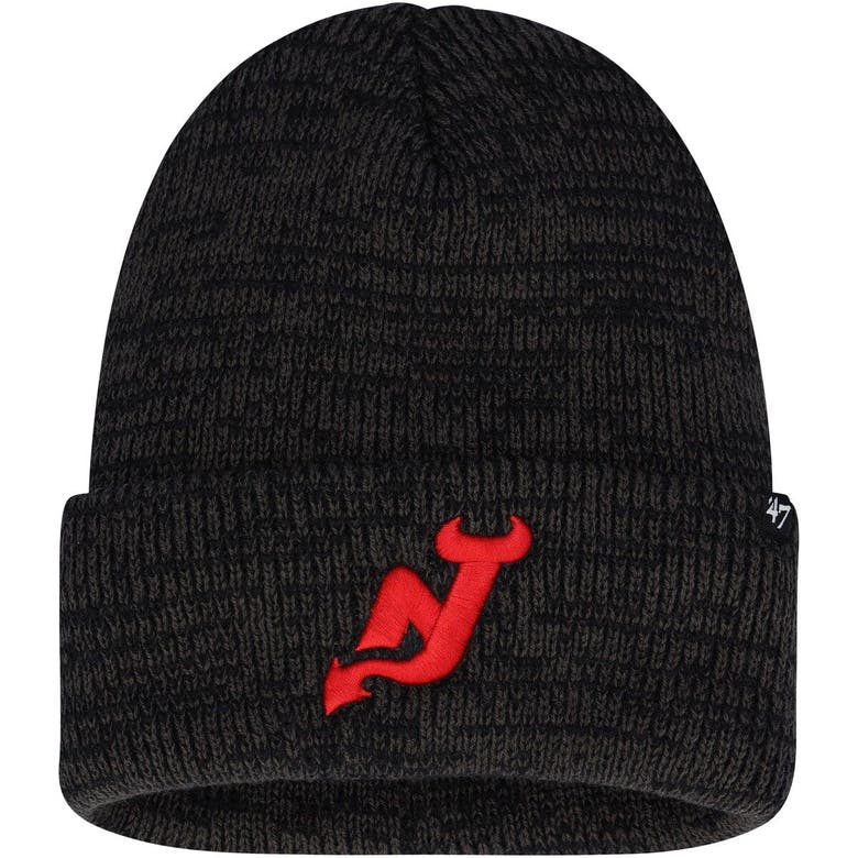 47 Brand '47 Black New Jersey Devils Alternate Logo Brain Freeze Cuffed ...