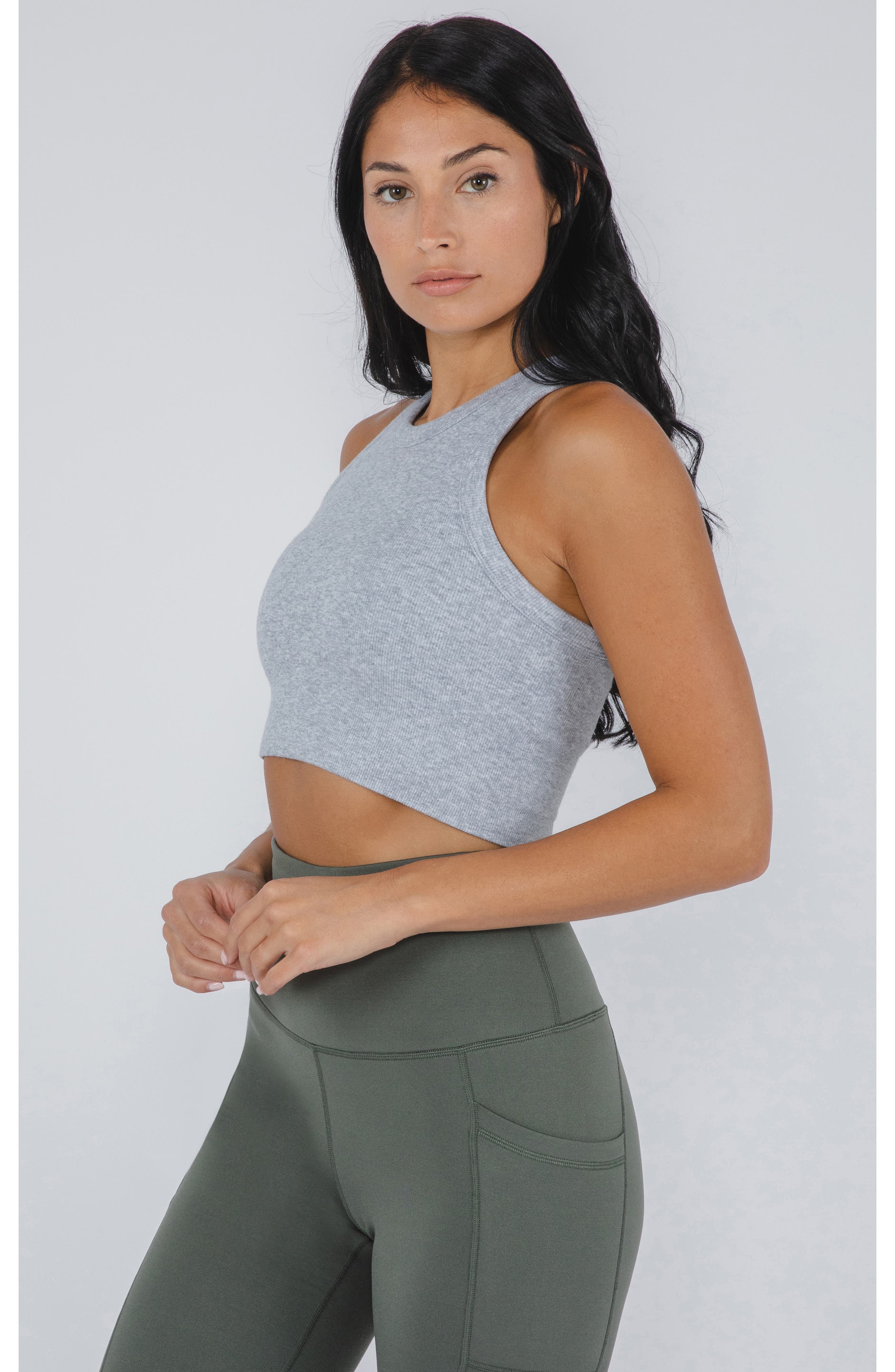90 DEGREE BY REFLEX All Over Rib High Impact Racerback Sport Bra ...