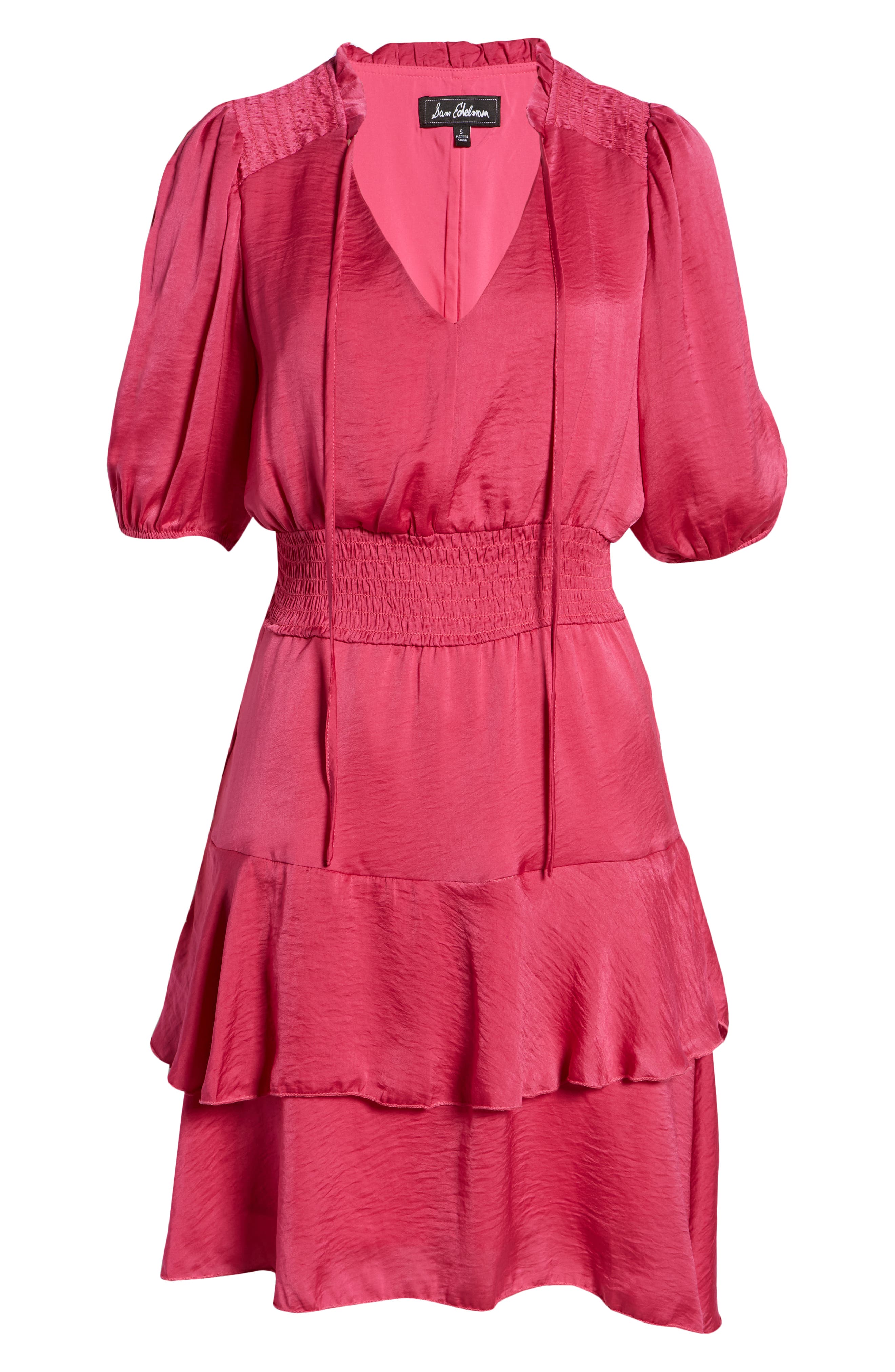 Sam Edelman Elbow Sleeve Tiered A-Line Dress | Nordstromrack