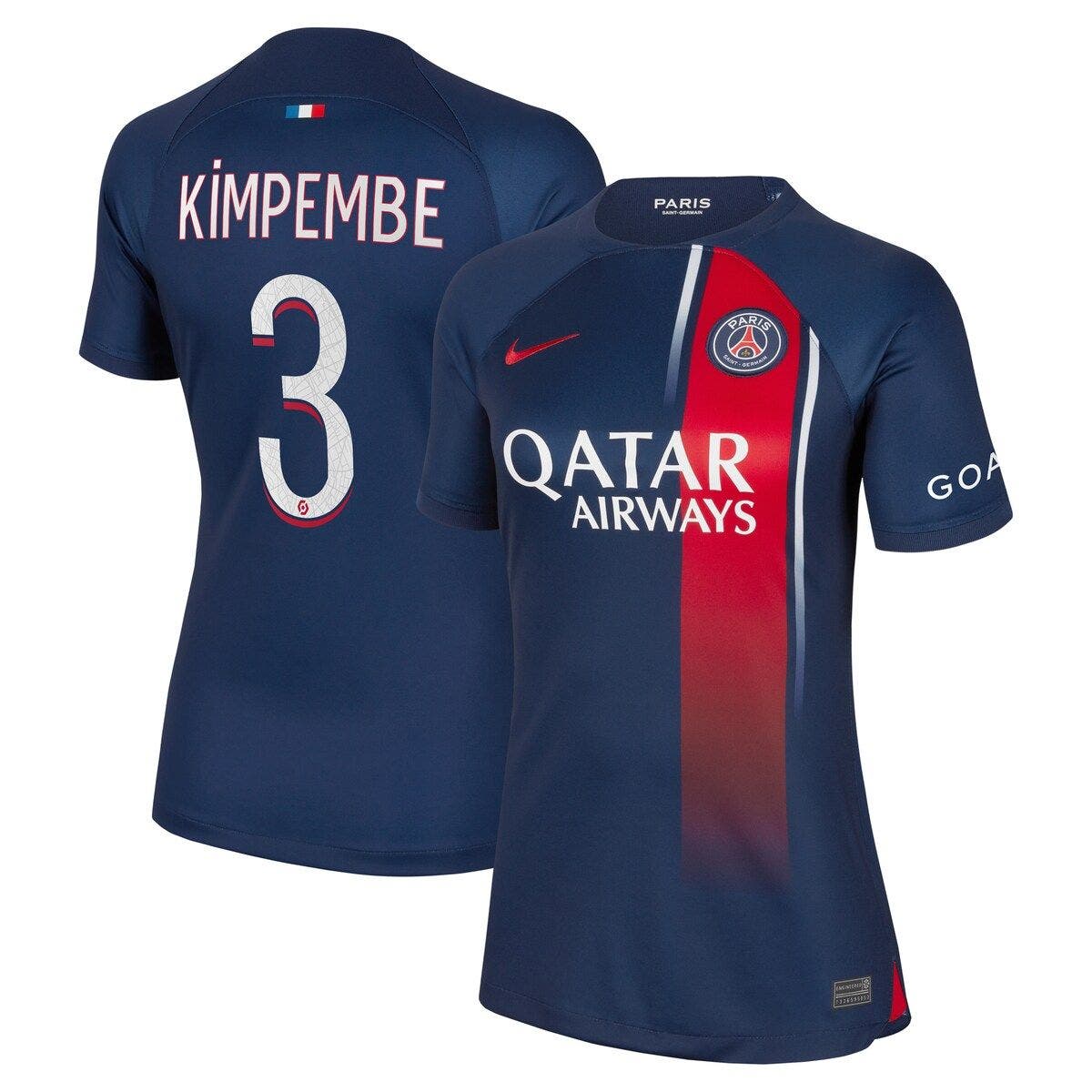 Nike Women's Nike Presnel Kimpembe Navy Paris Saint-Germain 2023/24 ...