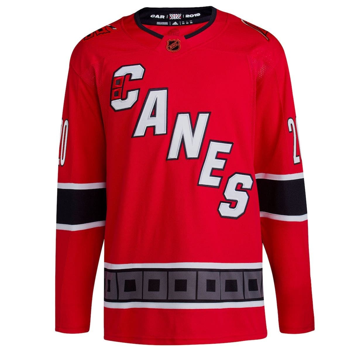 adidas Men's adidas Sebastian Aho Red Carolina Hurricanes Reverse Retro ...