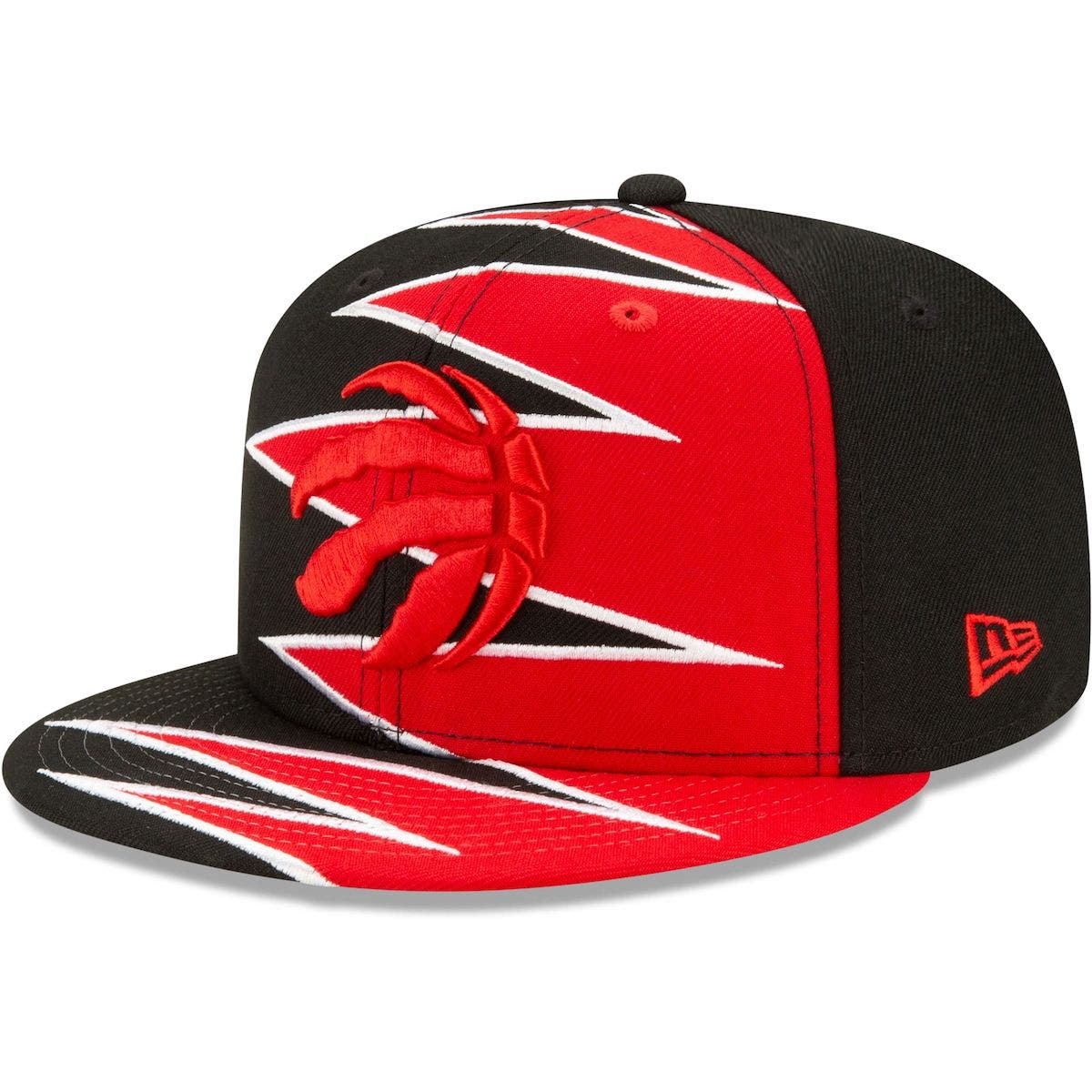 New Era Men's New Era Black/Red Toronto Raptors Zig Zag Split 9FIFTY ...