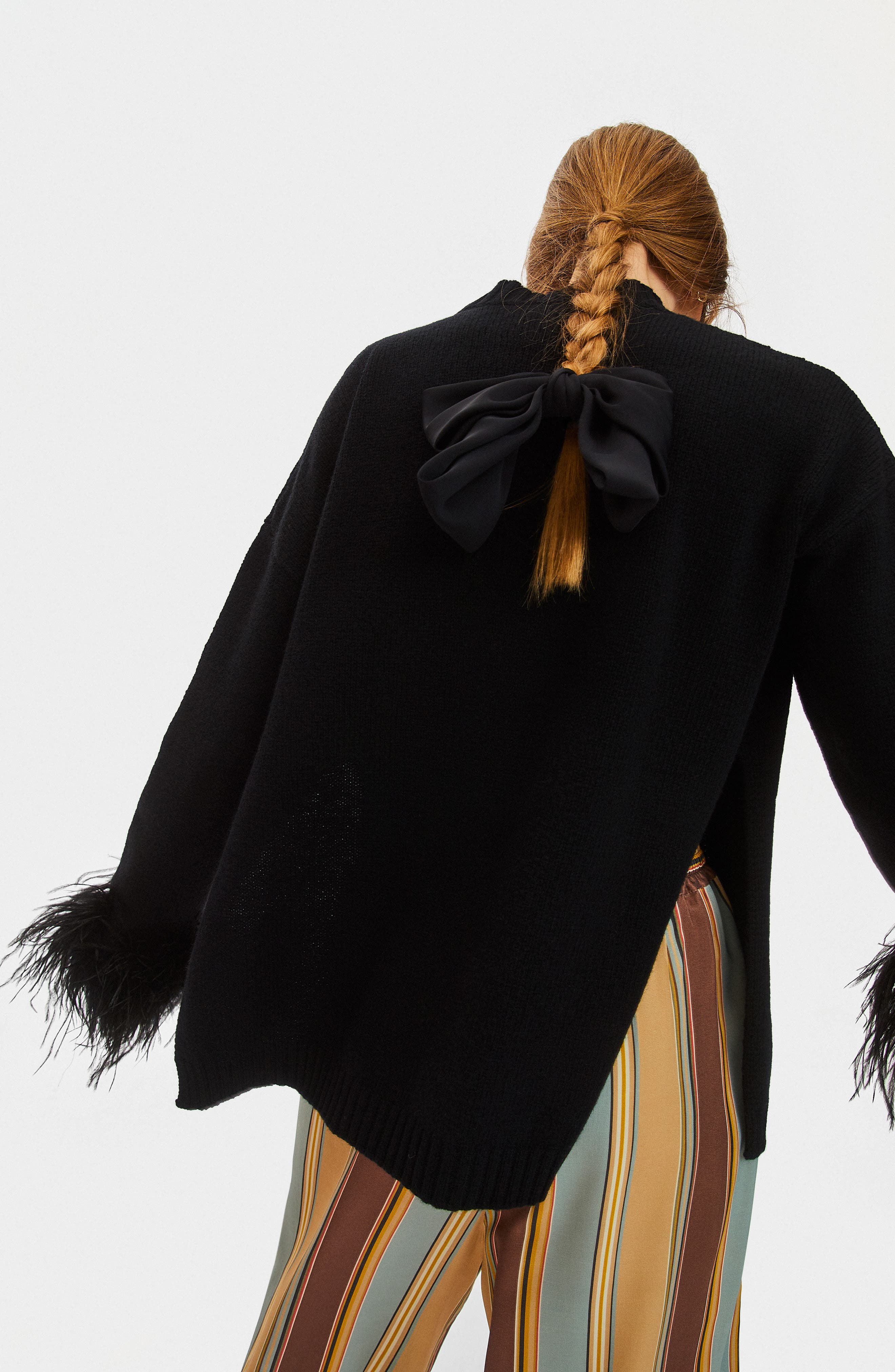 Sleeper Agatha Feather Trim Wool & Cashmere Pajama Sweater | Nordstrom