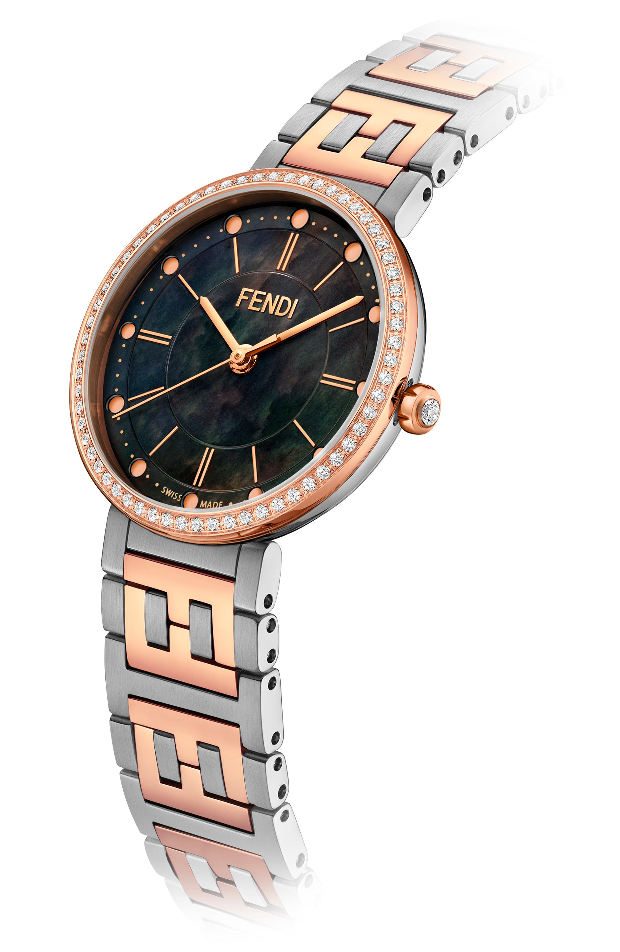 Fendi Forever Fendi Two-Tone Diamond Bracelet Watch, 29mm - 0.34ct ...