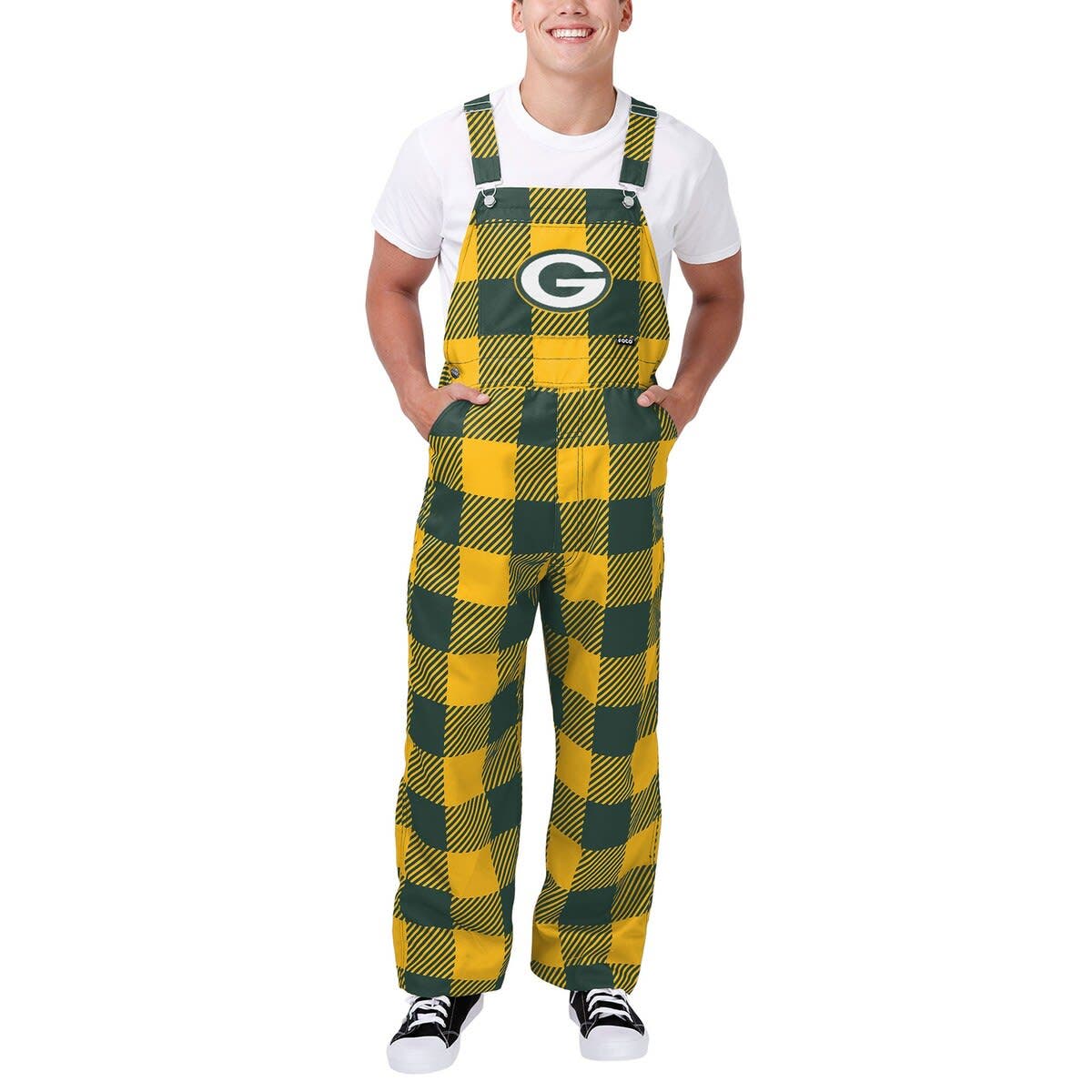 FOCO Men's FOCO Green Green Bay Packers Big Logo Plaid Overalls | Nordstrom