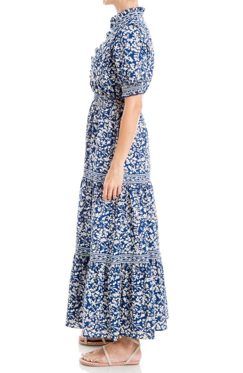 MAX STUDIO Floral Short Sleeve Tiered Maxi Dress | Nordstromrack