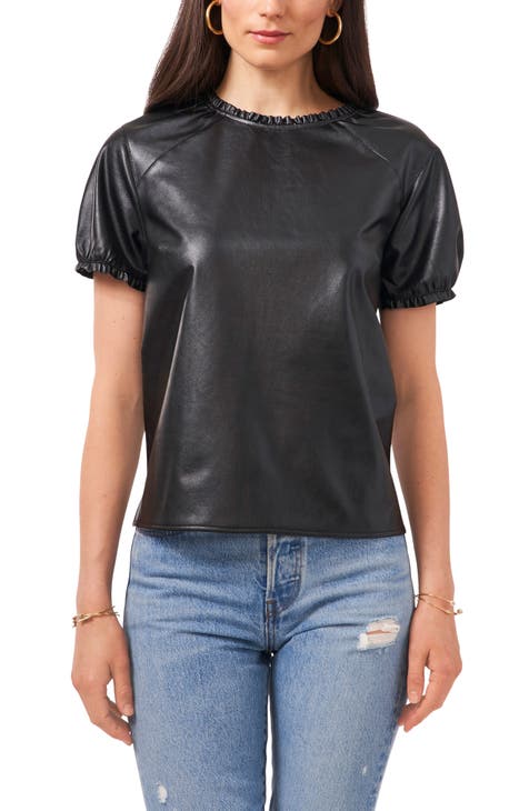Women's Faux Leather Tops | Nordstrom
