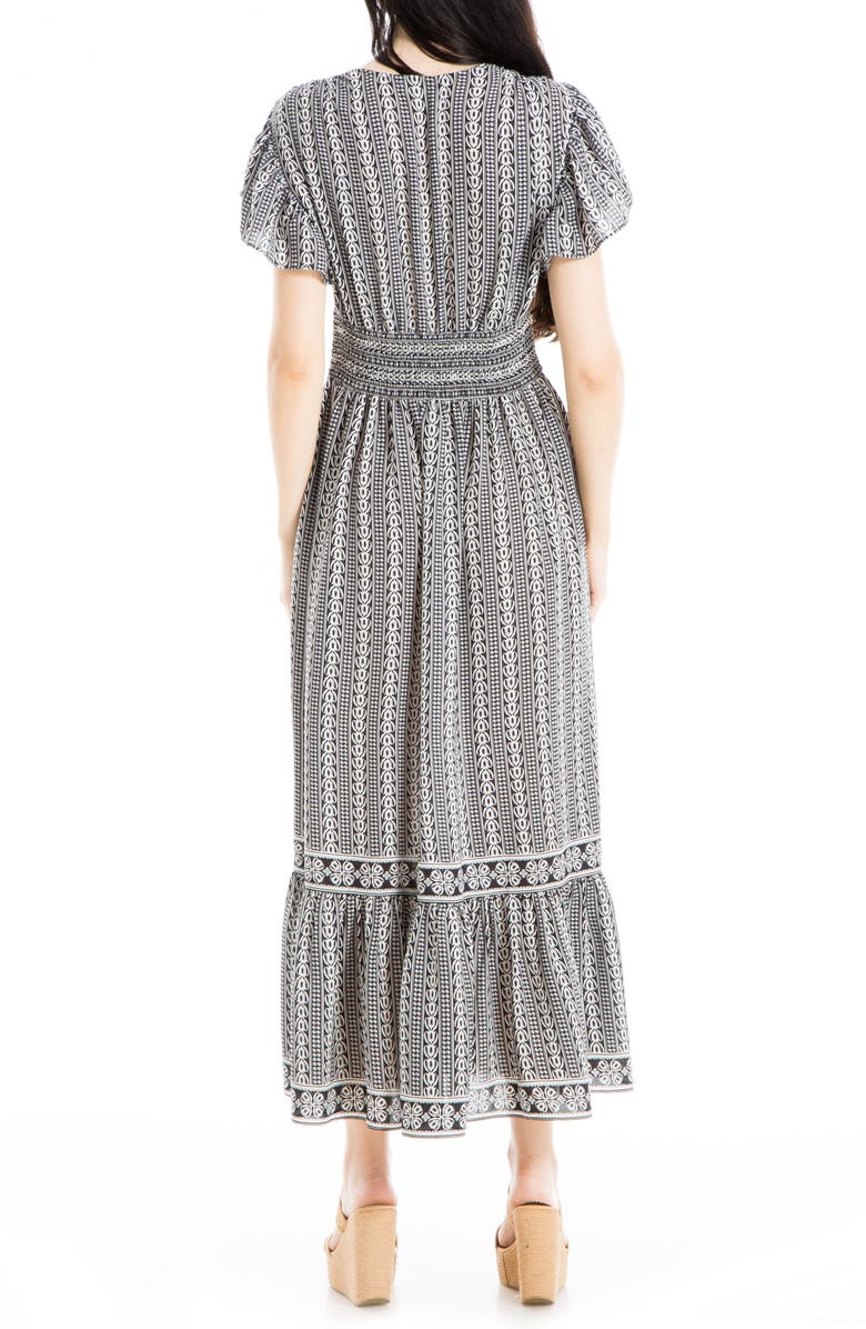 MAX STUDIO Flutter Sleeve Floral Tiered Maxi Dress | Nordstromrack