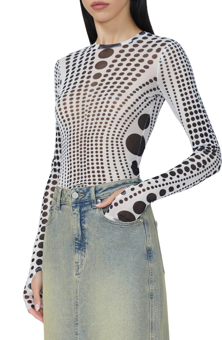 AFRM Kaylee Print Mesh Top | Nordstrom