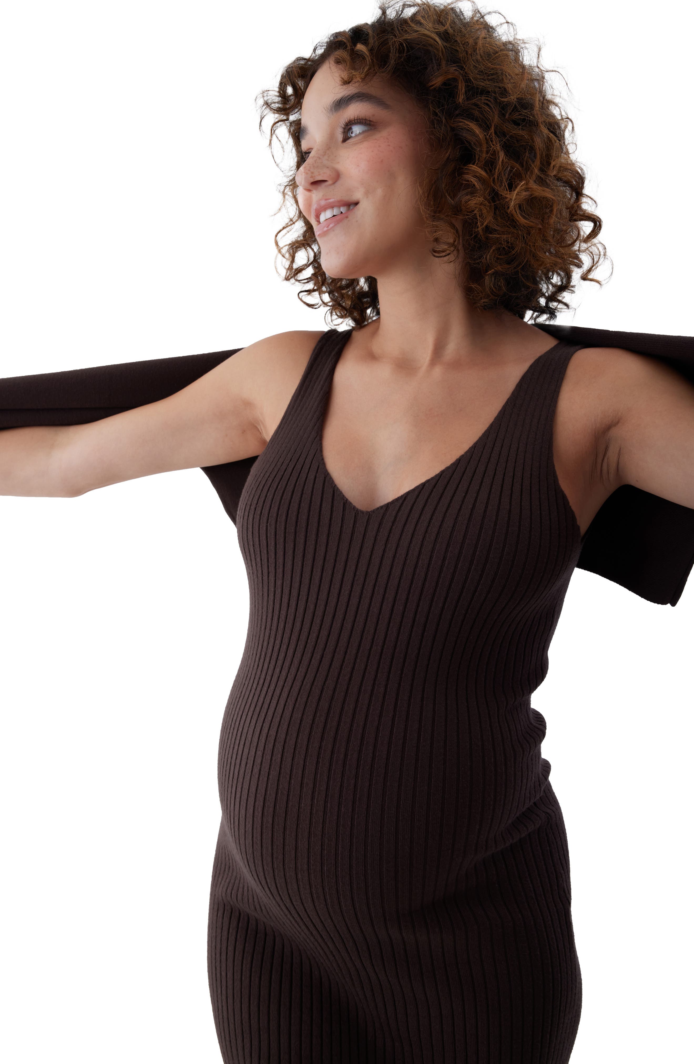 Ingrid & Isabel® Two-Piece Ribbed Maternity Midi Dress & Sweater ...