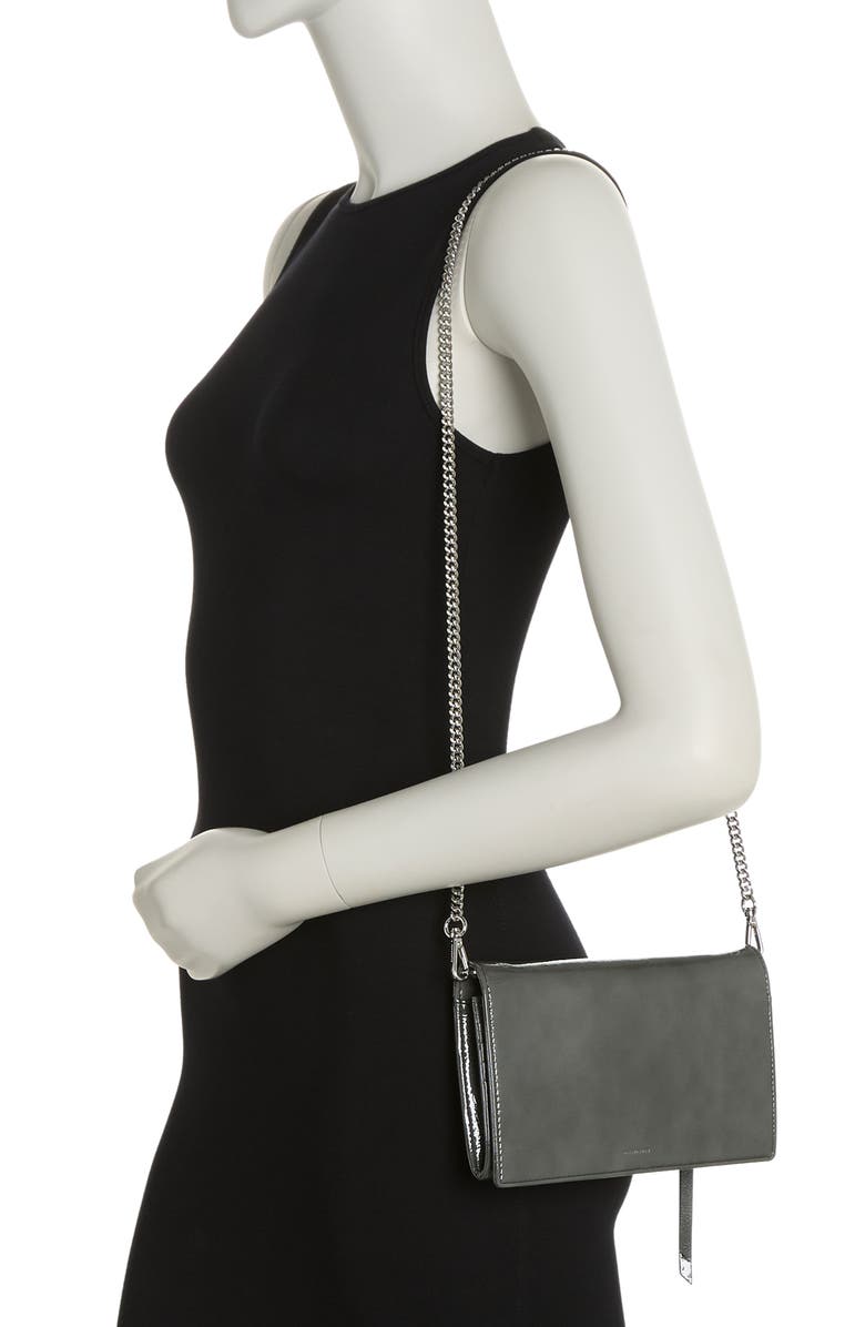 AllSaints Fetch Leather Chain Crossbody Wallet | Nordstromrack