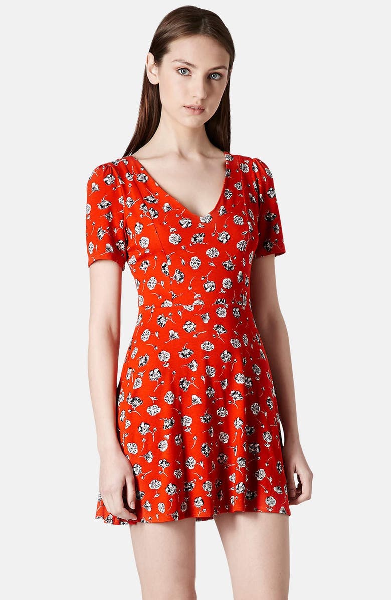 Topshop Emma Floral Print Fit And Flare Dress Nordstrom