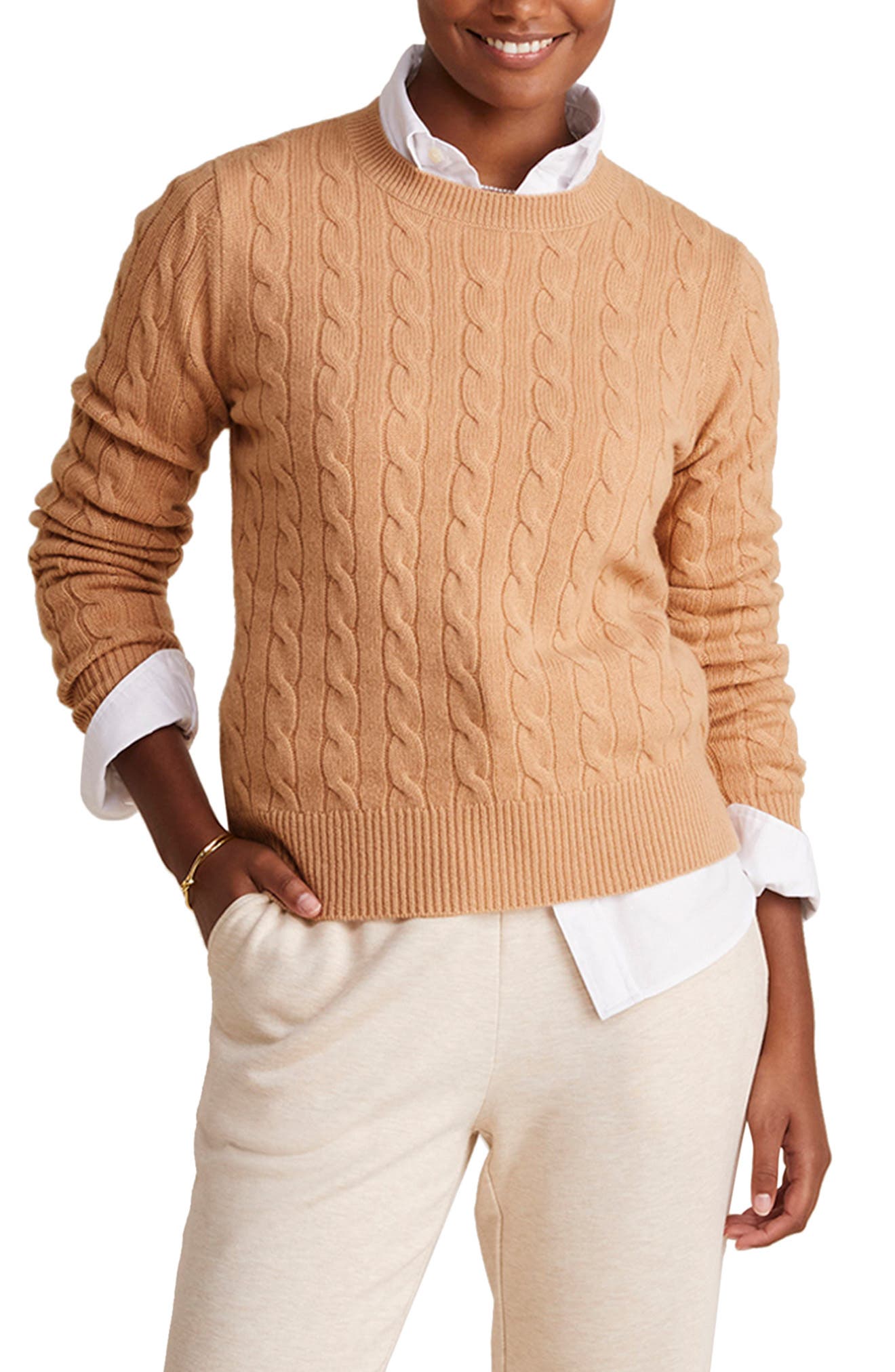 vineyard vines Cable Stitch Cashmere Sweater | Nordstrom