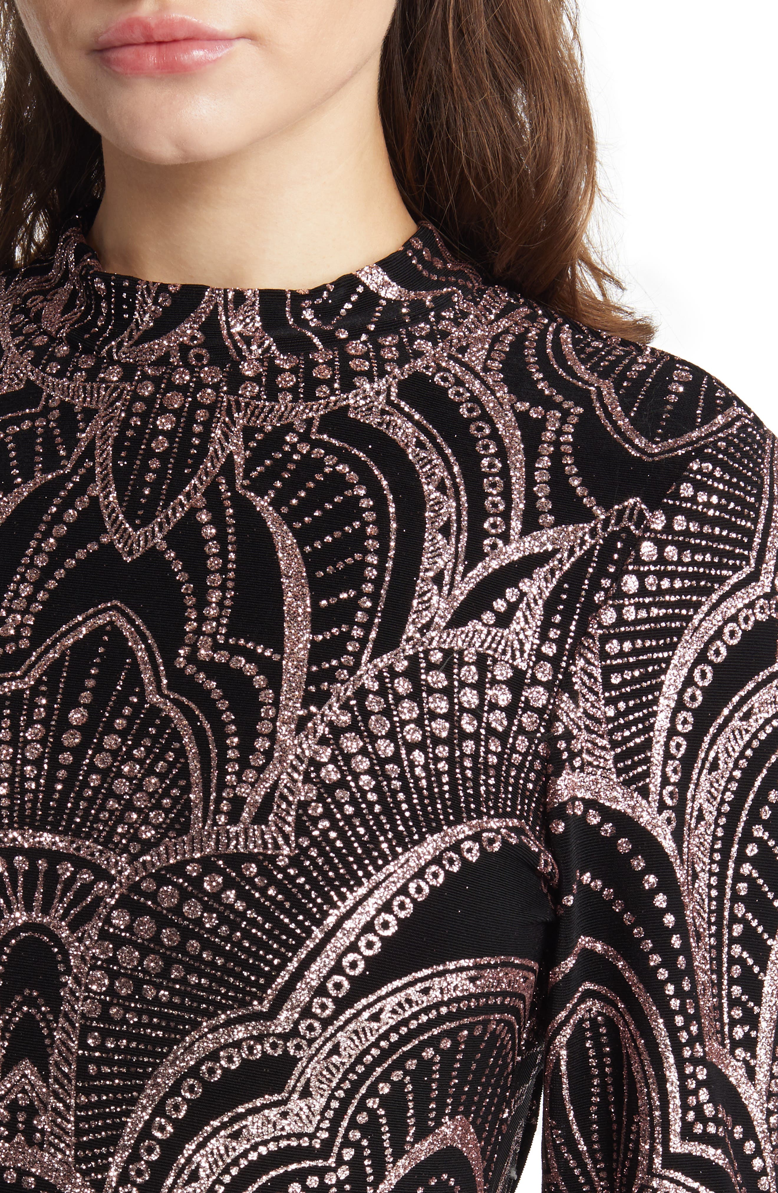 Jump Apparel Glitter Long Sleeve Body-Con Minidress | Nordstrom