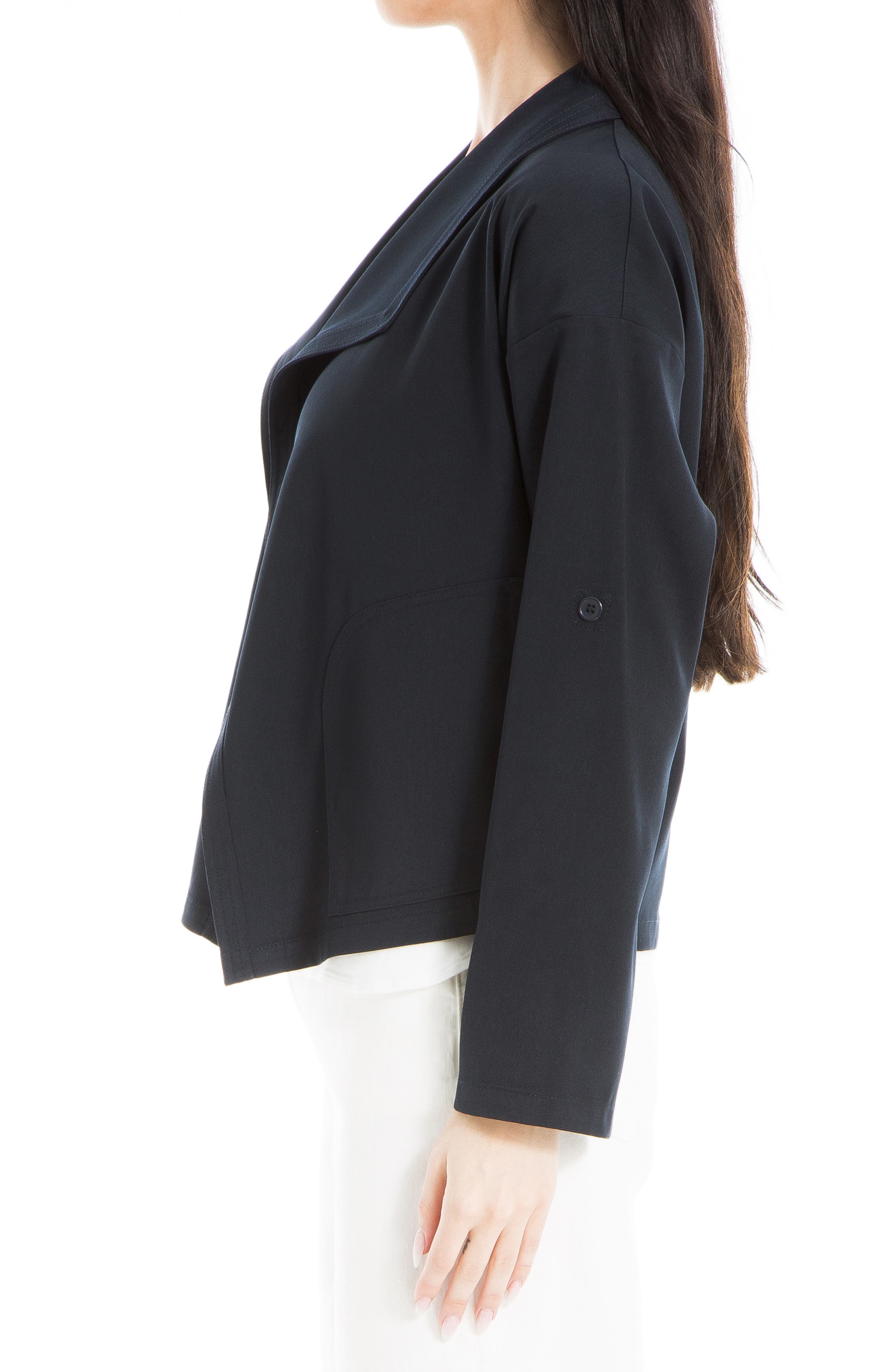 MAX STUDIO Twill Drape Front Short Jacket | Nordstromrack