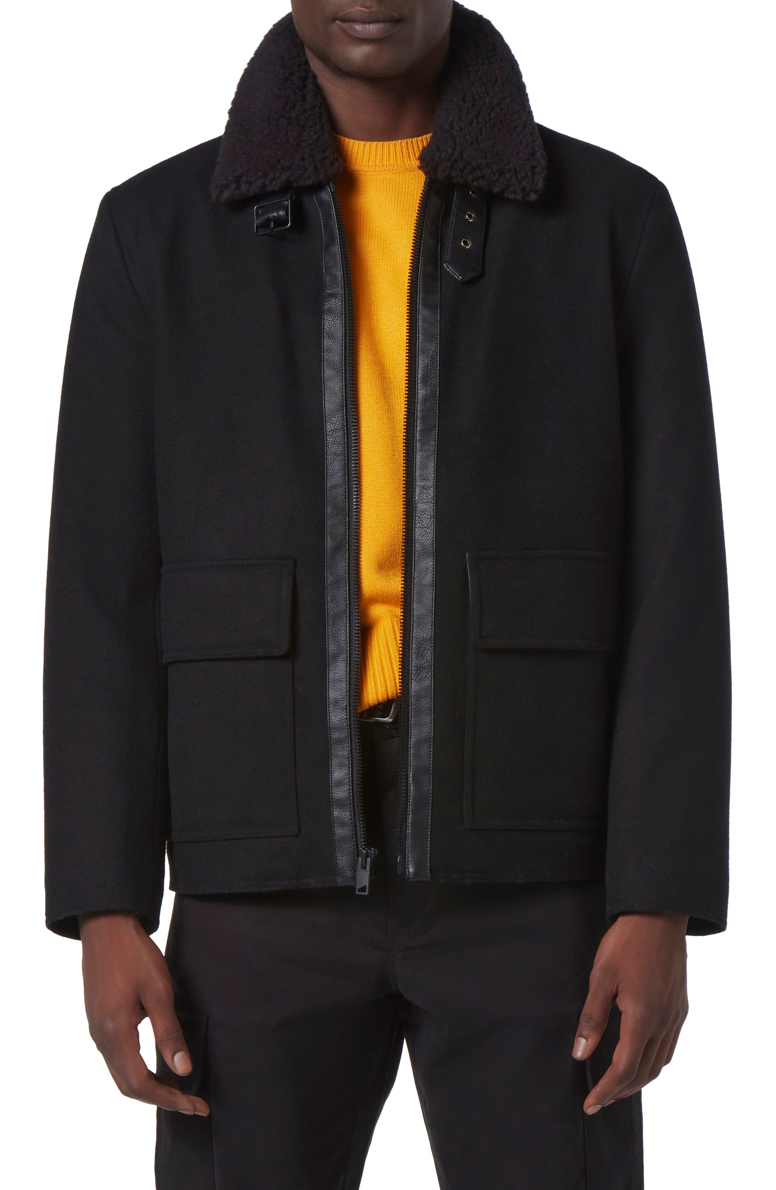 Andrew Marc Hudson Water Resistant Faux Shearling Trim Jacket | Nordstrom