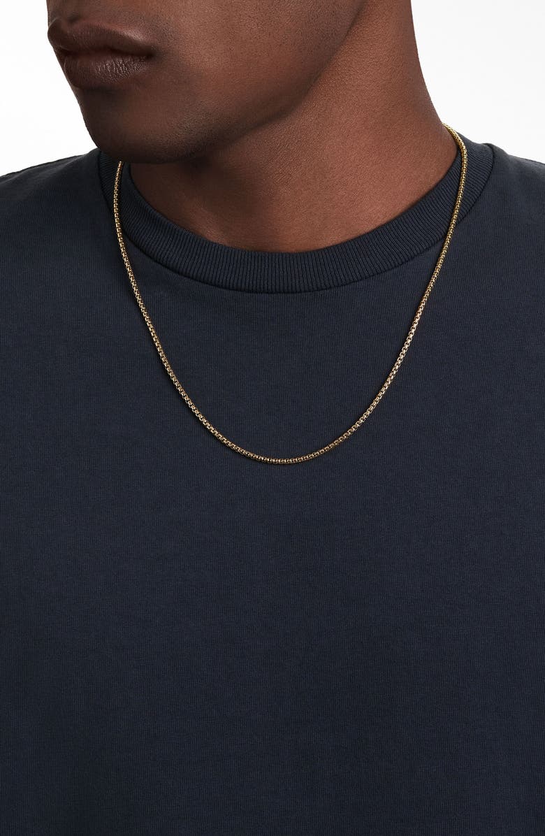 David Yurman Men's Box Chain Necklace in 18K Gold, 2.7mm | Nordstrom