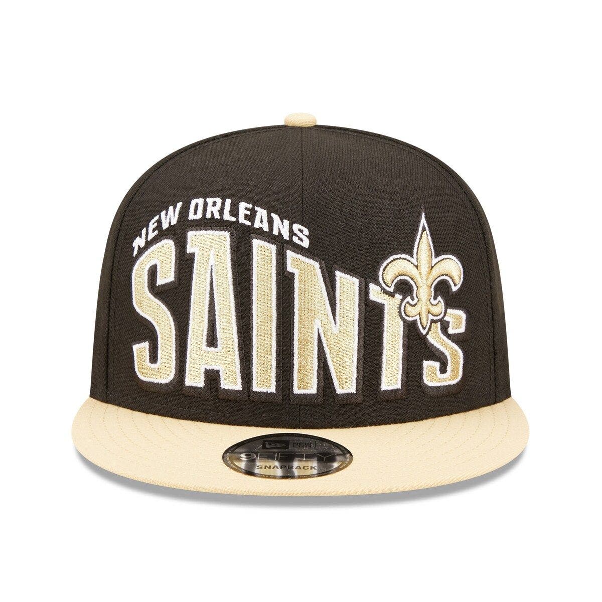 New Era Men's New Era Black/Gold New Orleans Saints Wordmark Flow ...