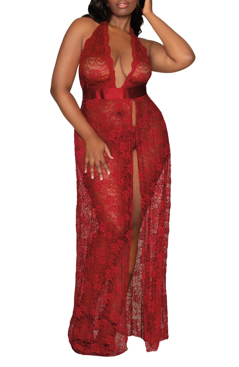 Dreamgirl Lace Halter Nightgown And G String Set Nordstrom