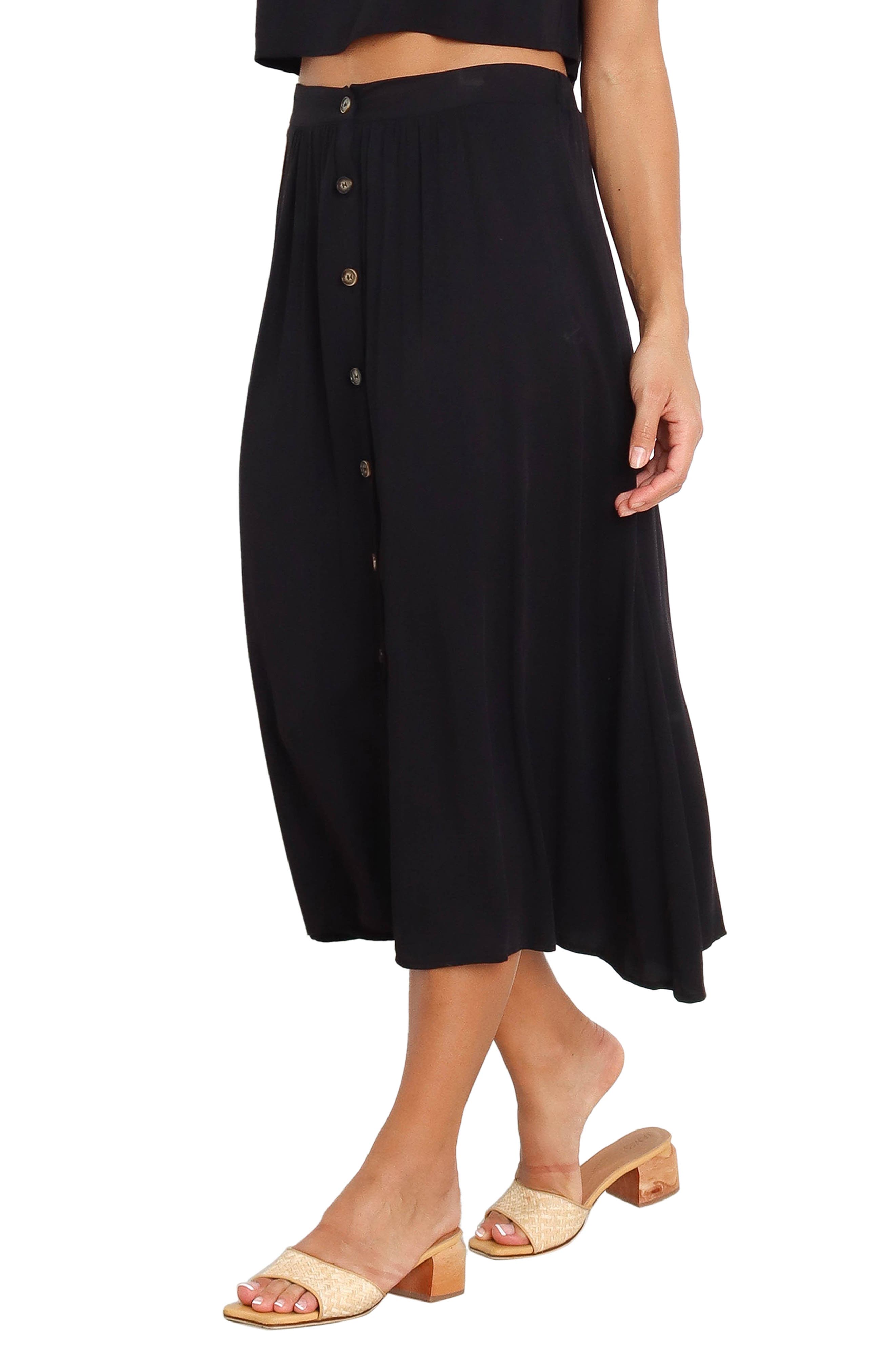 Petal & Pup Ava Button Front Midi Skirt | Nordstrom