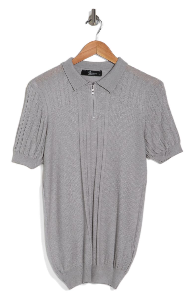 T.R. PREMIUM Textured Knit Quarter-Zip Polo | Nordstromrack