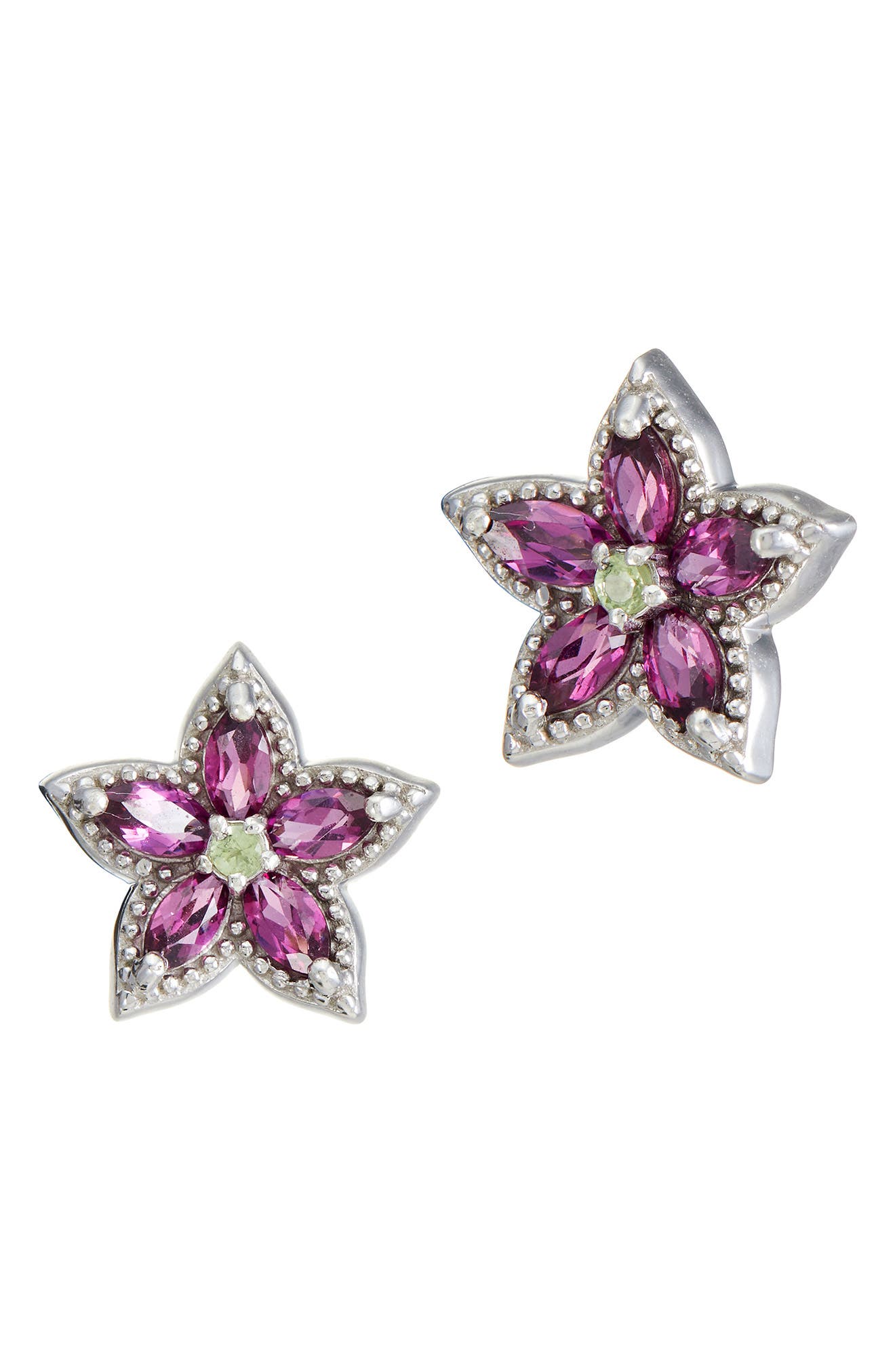 SAVVY CIE JEWELS Sterling Silver Rhodolite Star Stud Earrings ...