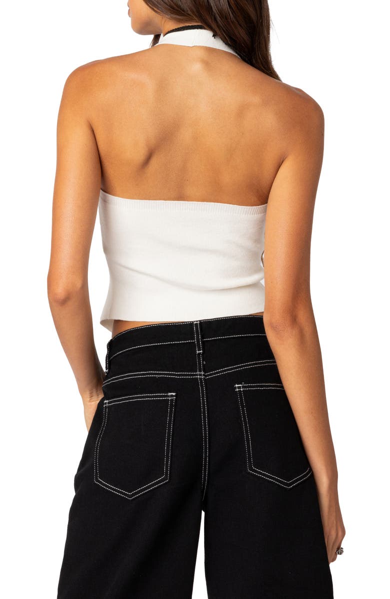 EDIKTED Sculpt Split Front Halter Top | Nordstrom