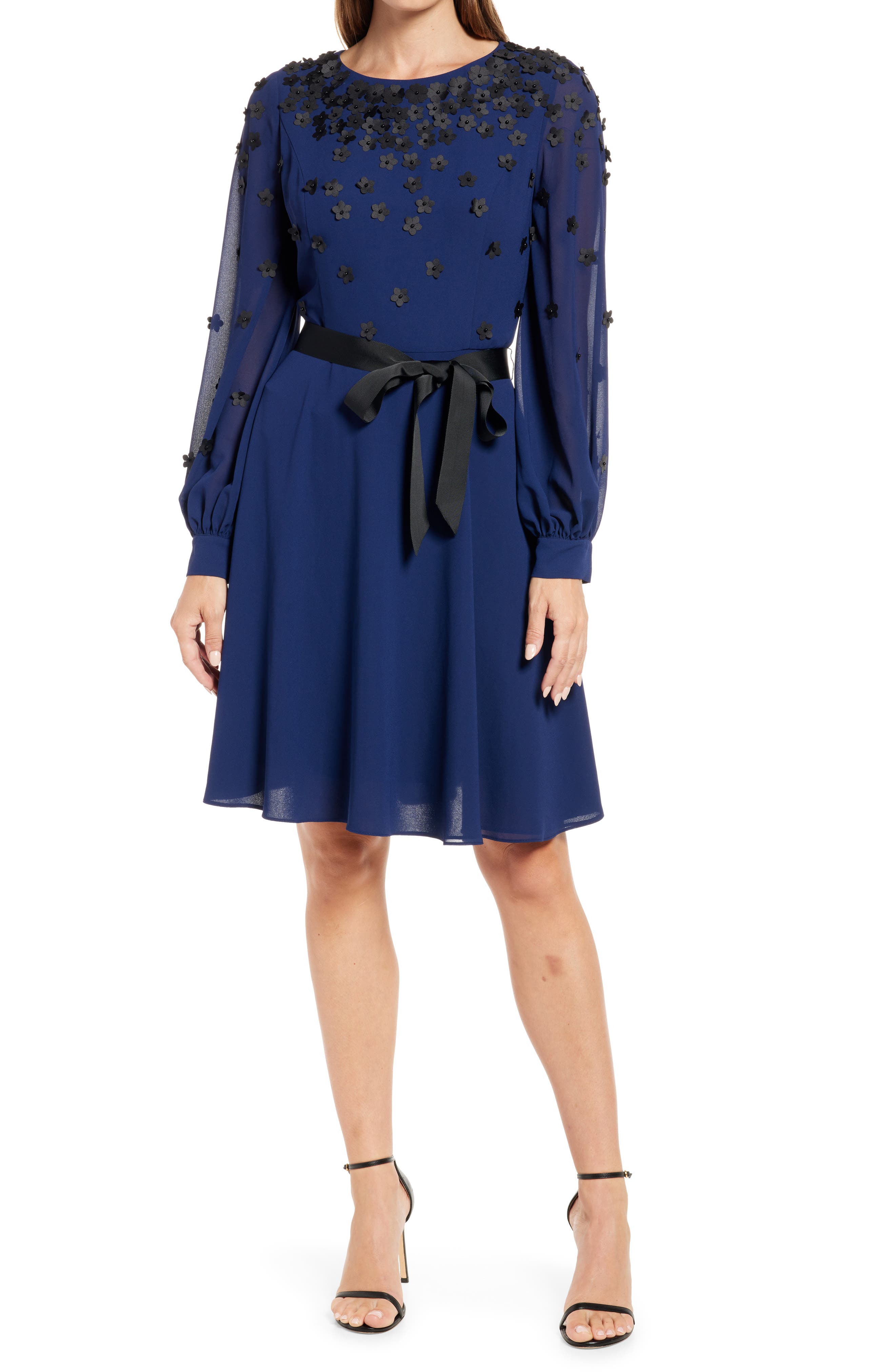 Shani Floral Embellished Long Sleeve Dress | Nordstrom