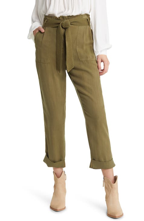 Women's Paperbag Waist High-Waisted Pants & Leggings
