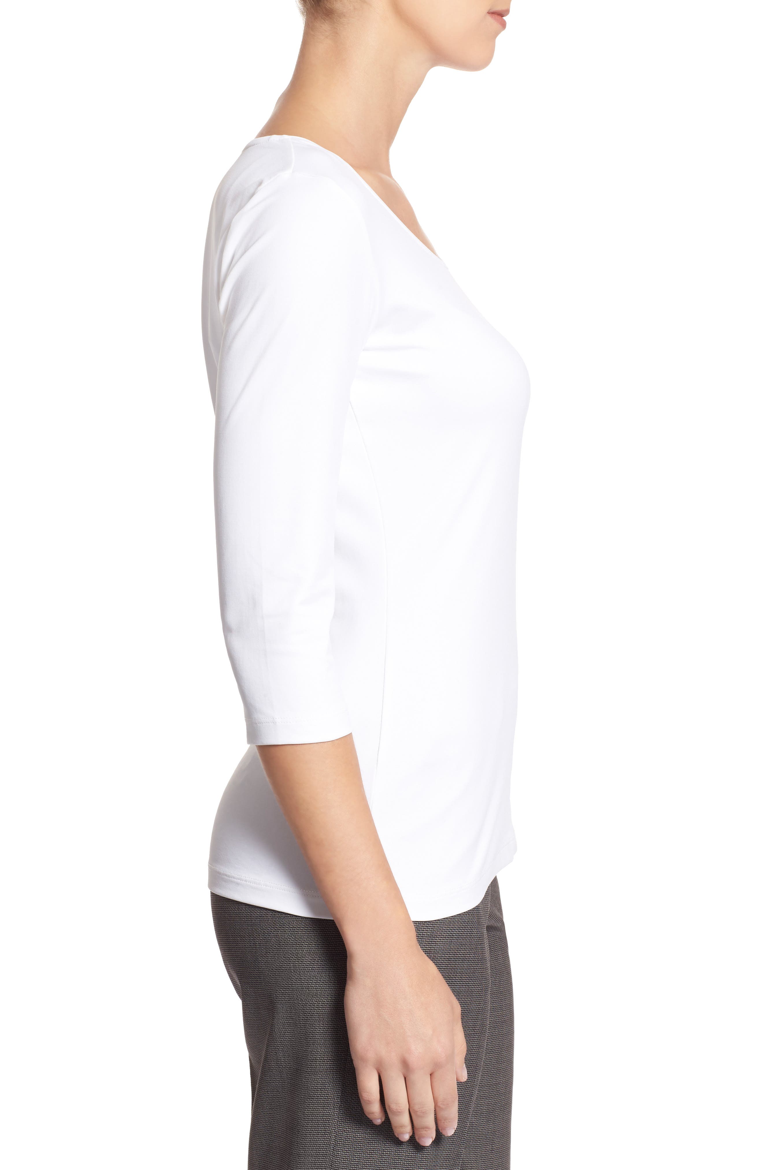 BOSS Scoop Neck Stretch Jersey Top | Nordstrom