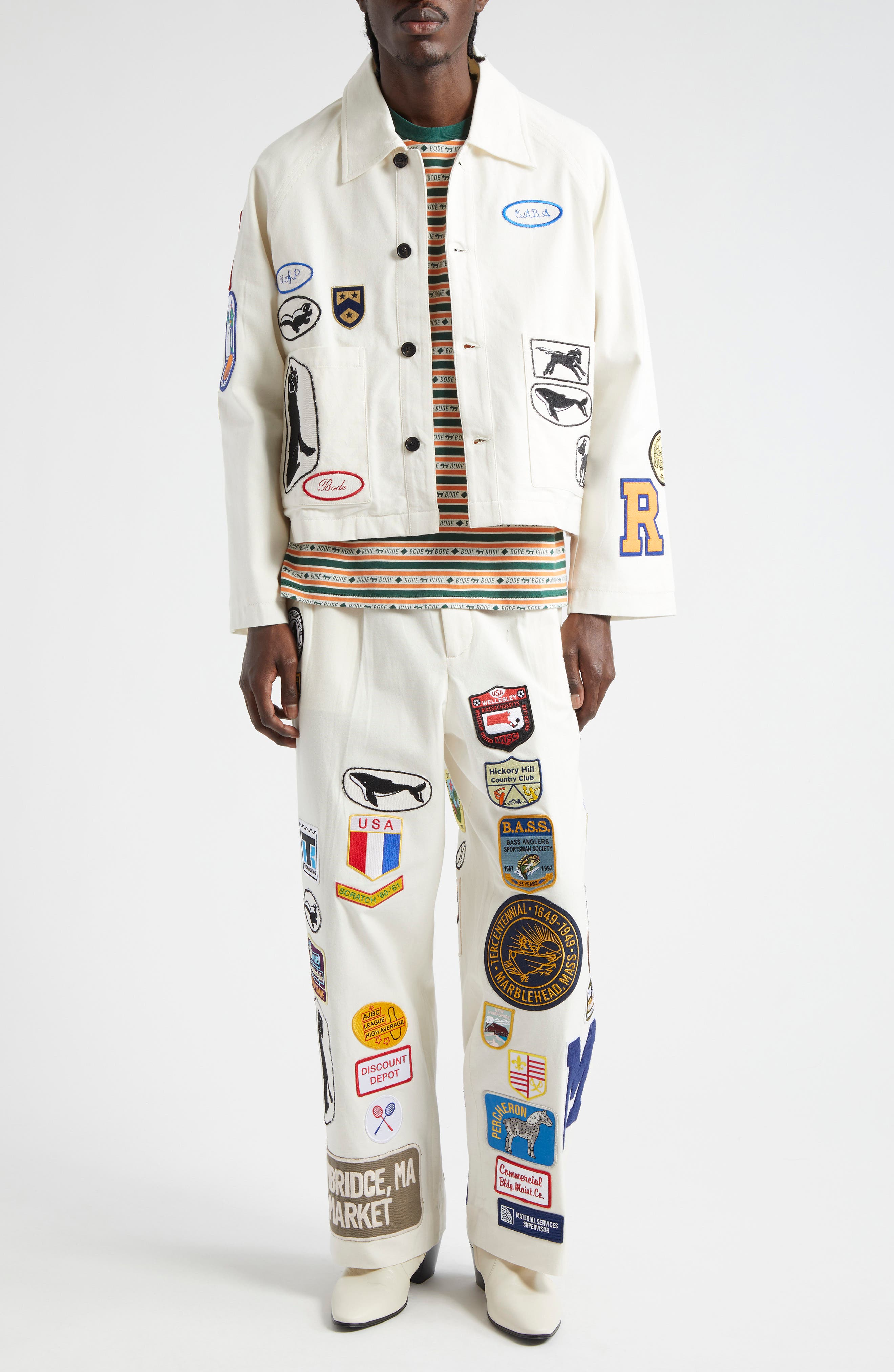 Bode Cambridge Patch Canvas Jacket | Nordstrom