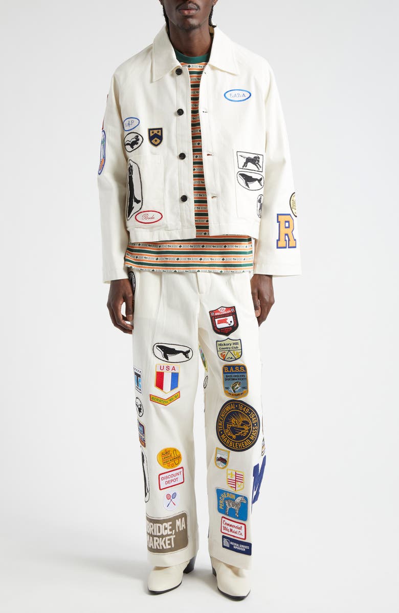 Bode Cambridge Patch Canvas Jacket | Nordstrom