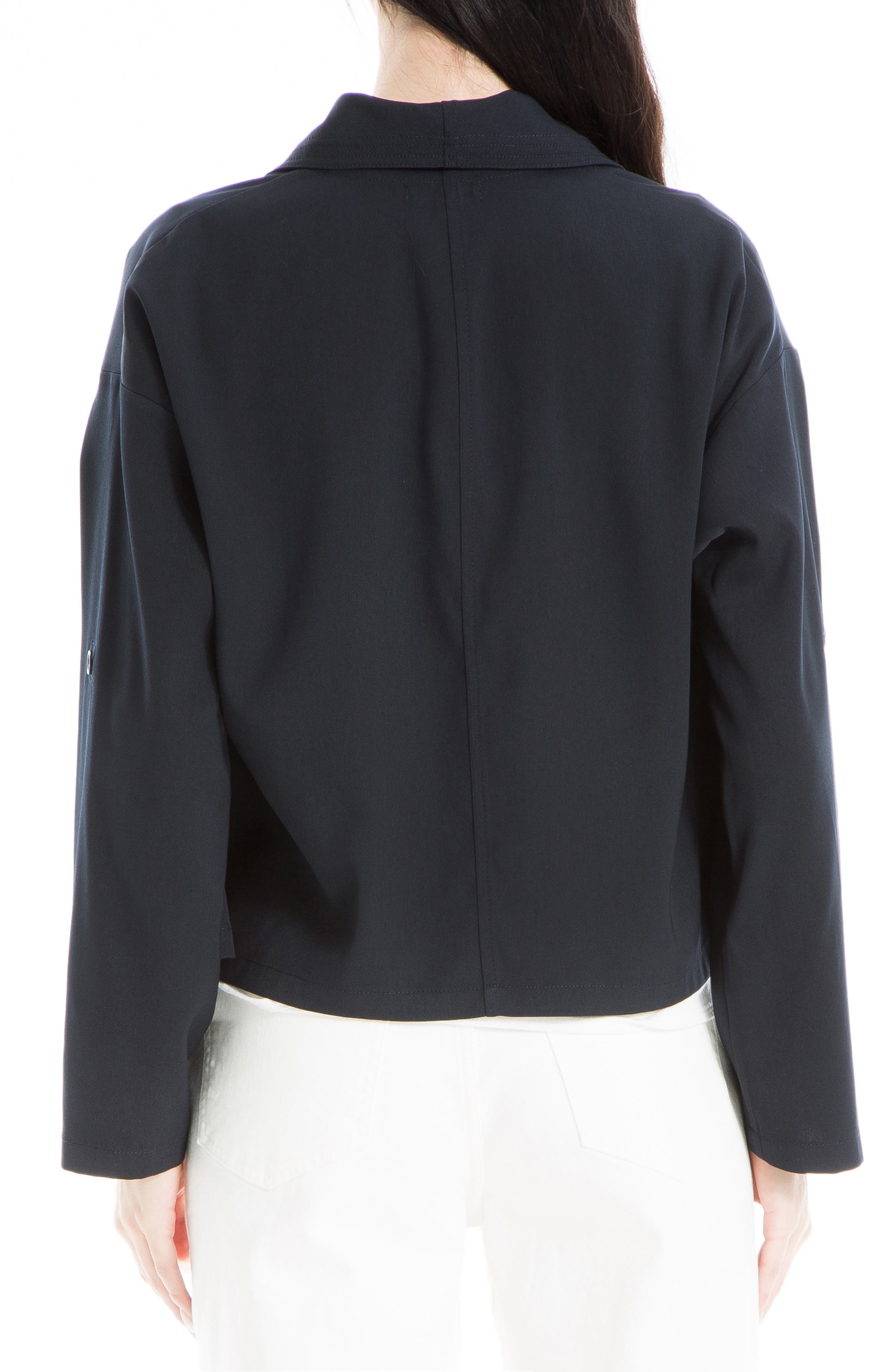 MAX STUDIO Twill Drape Front Short Jacket | Nordstromrack