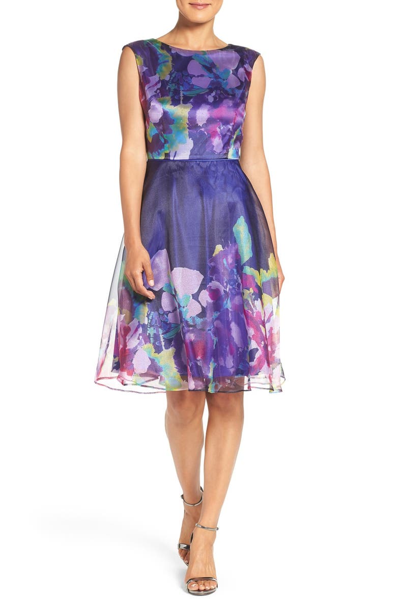 Tahari Print Organza Fit & Flare Dress | Nordstrom Tahari Print Organza Fit & Flare Dress | Nordstrom