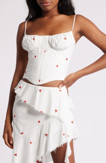 Mistress Rocks Rose Embroidered Corset Camisole | Nordstrom