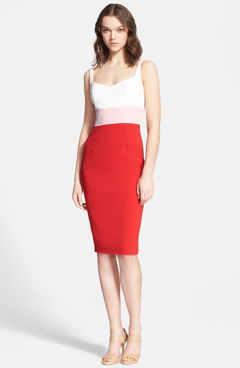 Jay Godfrey Lawler Colorblock Stretch Crepe Sheath Dress Nordstrom