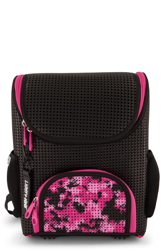 Light Plus Nine Kids' Light+nine Perforated Backpack In Pink/black ...