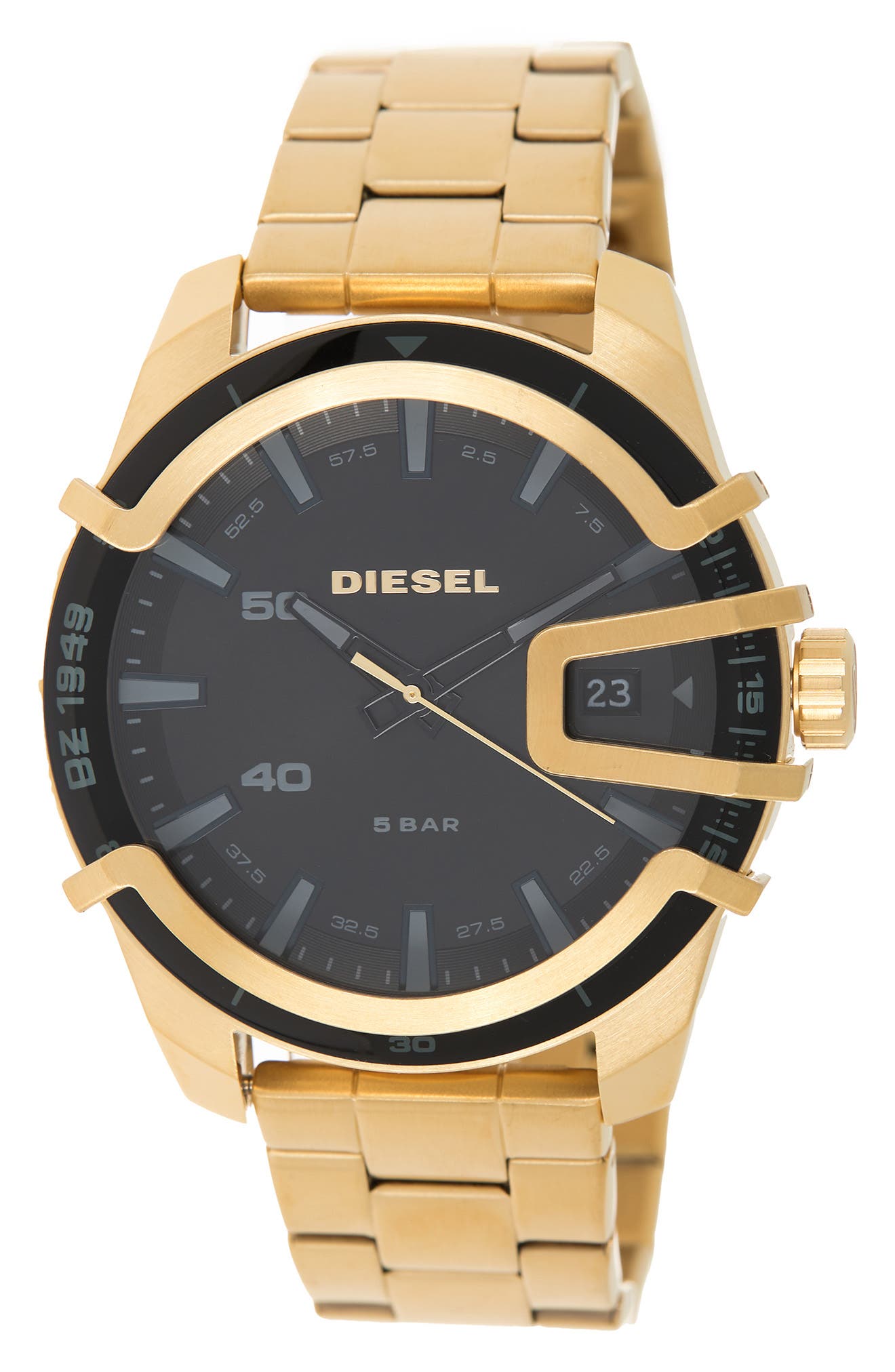 Diesel Caged Stainless Steel Watch, 46mm In Gold | ModeSens