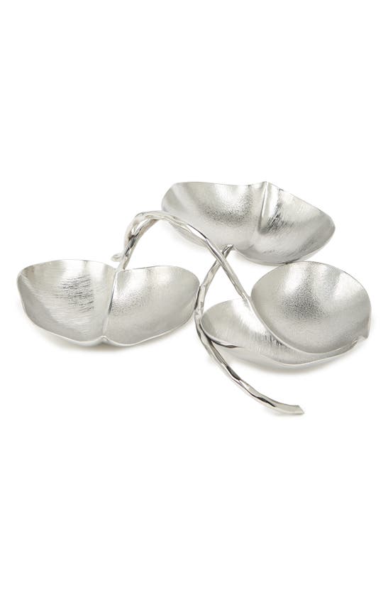 Michael Aram Lodhi Garden Lily Pad Triple Dish In Gold Tone- Silver ...
