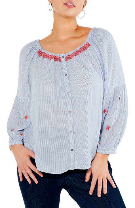 Blue Plus-Size Tops for Women | Nordstrom