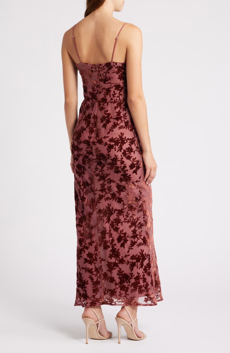 Rare London Devore Floral Tie Front Chiffon Maxi Dress | Nordstrom
