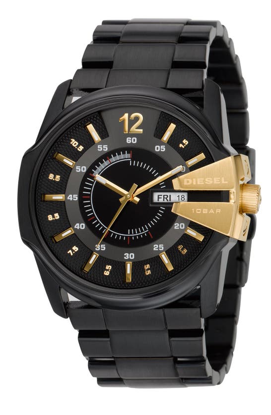 Diesel 'master Chief' Watch, 44mm X 46mm In Black/ Black | ModeSens