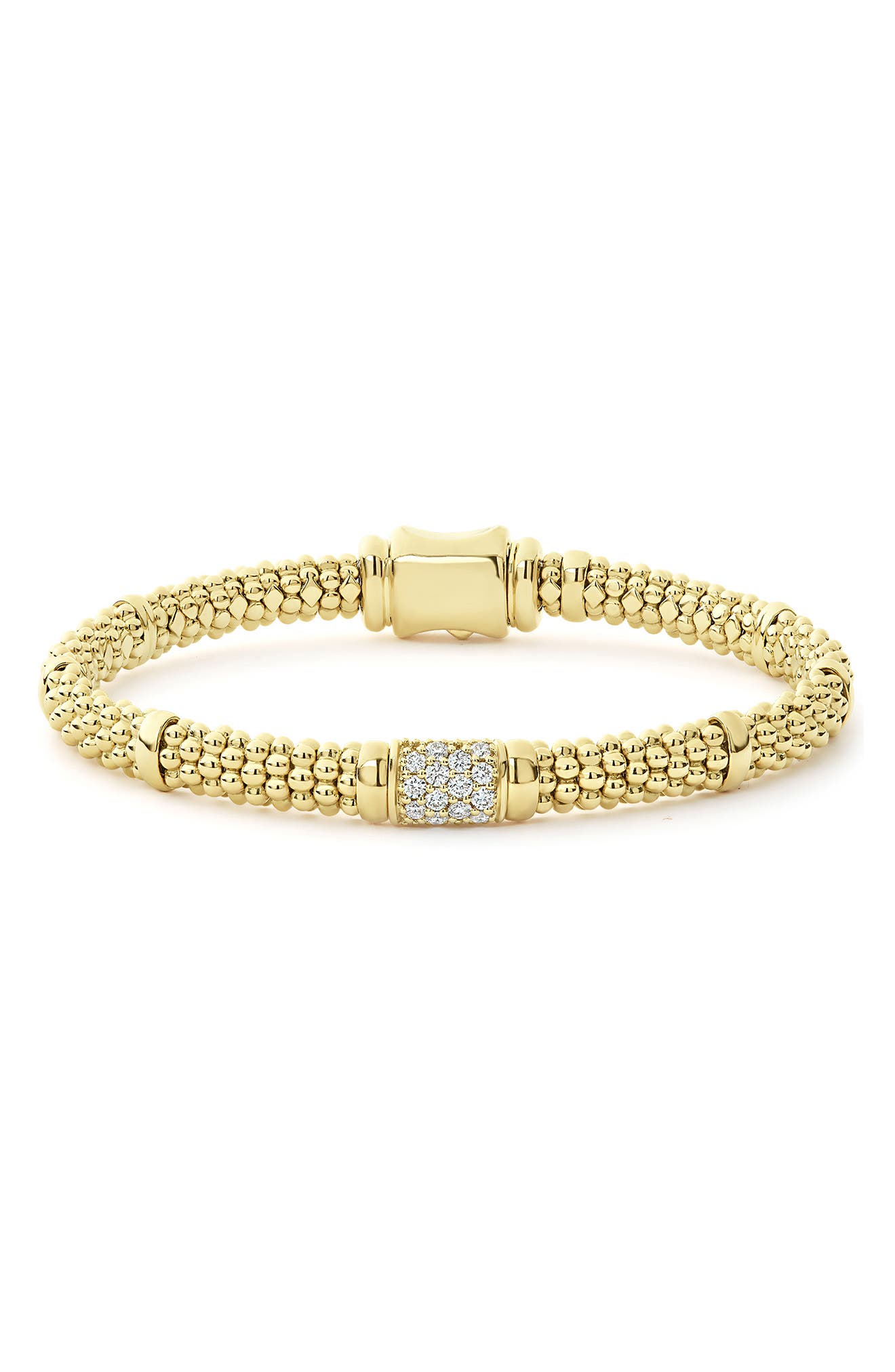 LAGOS 18K Gold Caviar Pavé Diamond Bracelet | Nordstrom