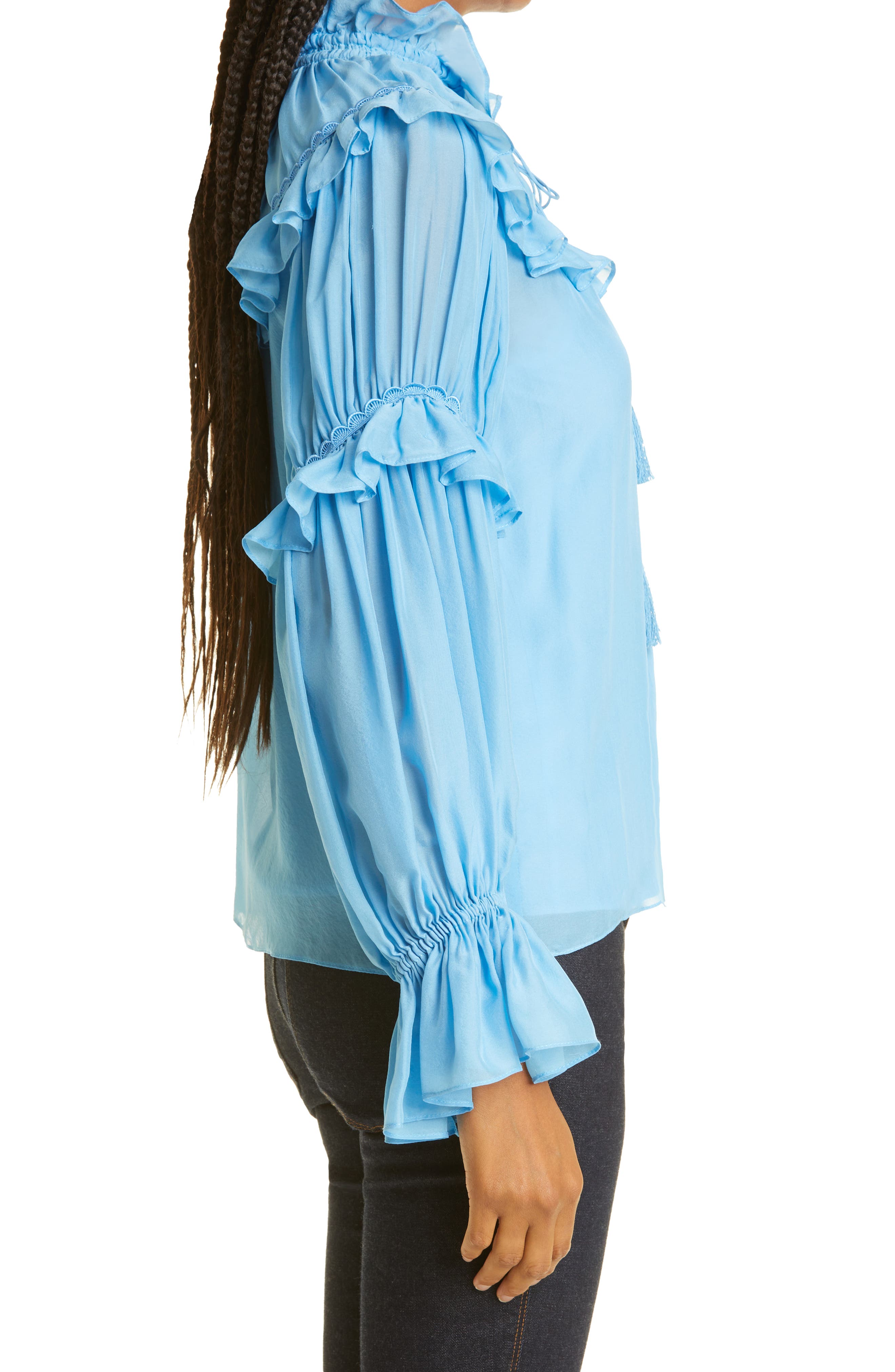 Haute Hippie Gracie Ruffle Silk Blouse | Nordstrom