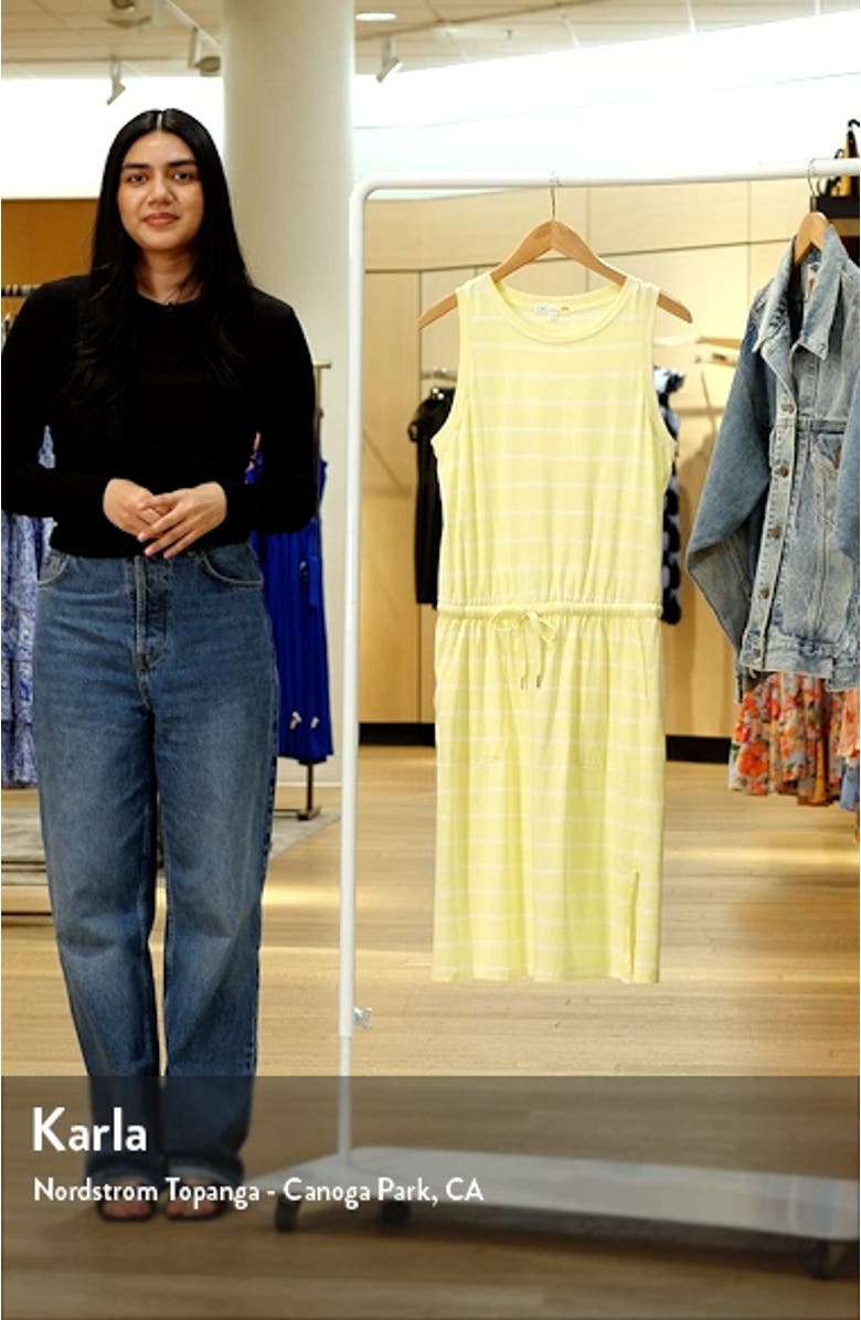 C & C California Ira Sleeveless Cotton Blend Drawstring Belt Dress ...