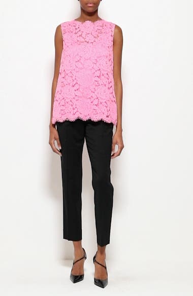 Dolce&Gabbana Branded Stretch Lace Top | Nordstrom