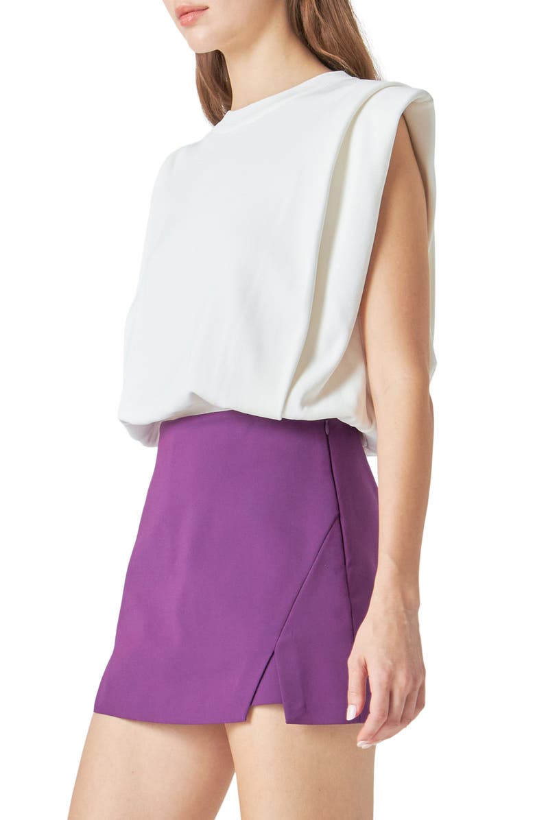 Endless Rose Power Shoulder Sleeveless Blouson Top | Nordstrom