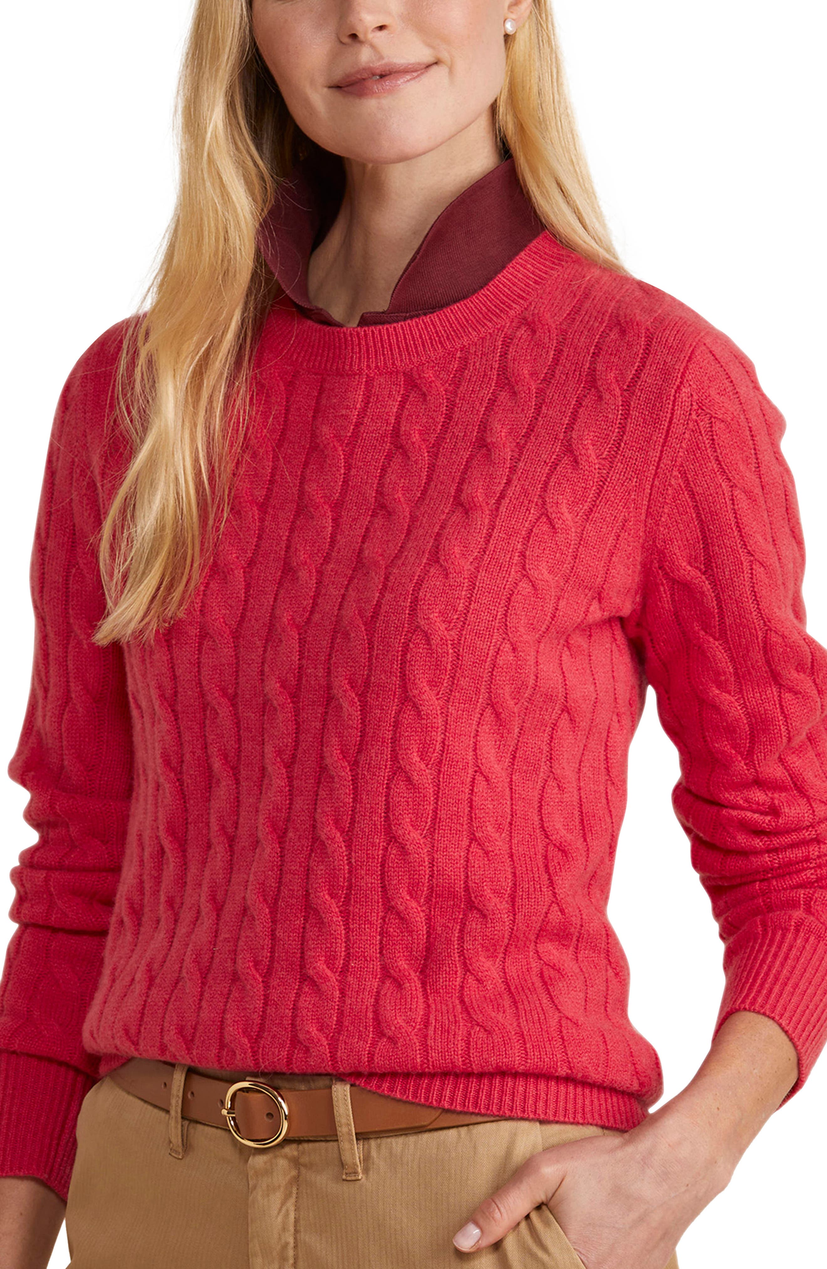 vineyard vines Cable Stitch Cashmere Sweater | Nordstrom
