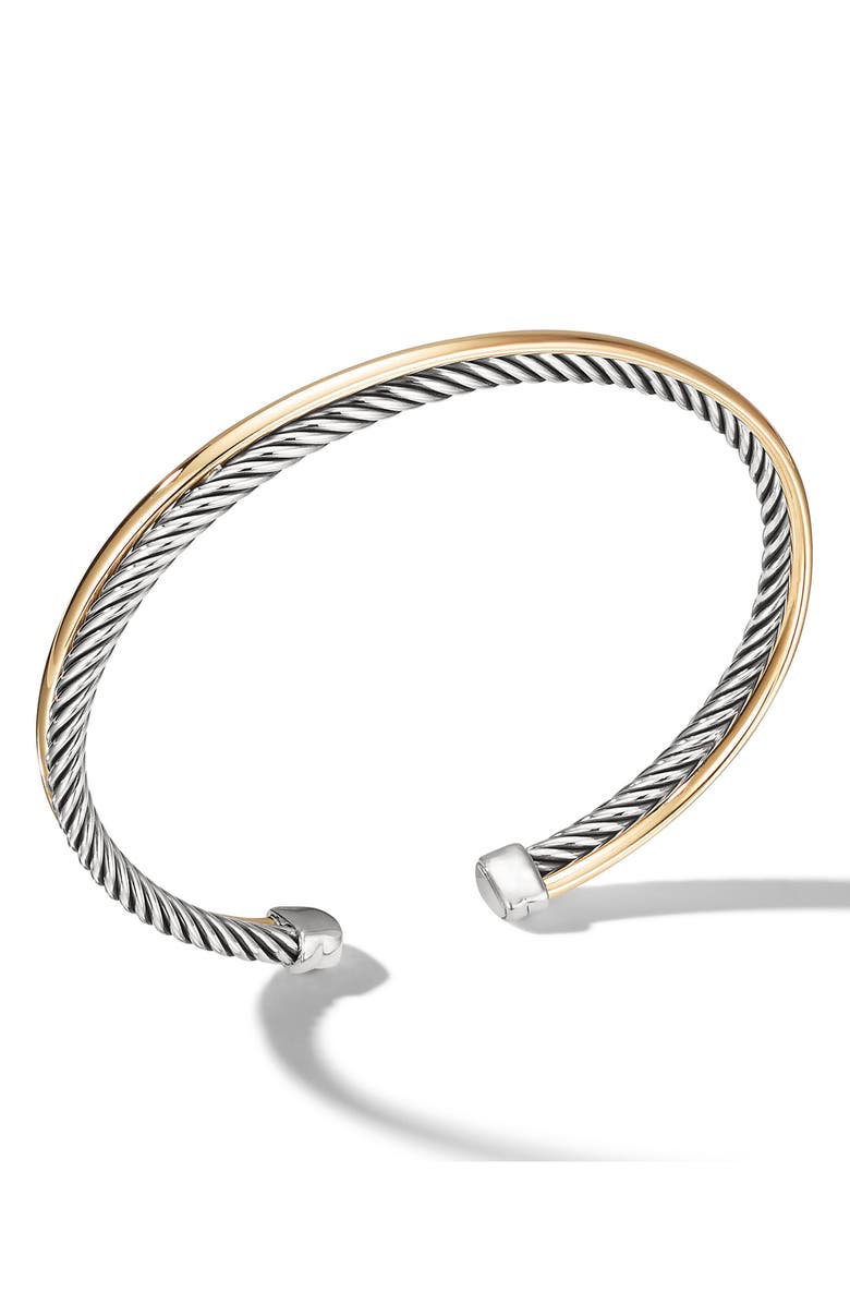 David Yurman Crossover Bracelet in Sterling Silver with 18K Yellow Gold ...