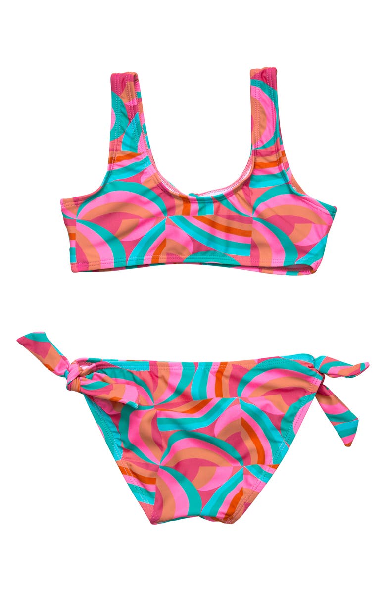 Snapper Rock Kids' Geo Melon Knot Front Two-Piece Swimsuit | Nordstrom